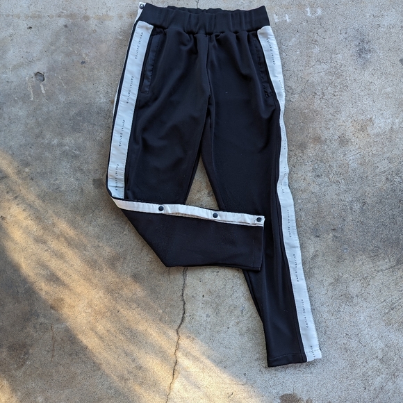 Pants | Daniel Patrick Los Angeles Tear Away Track Snap Pants Black White Large | Poshmark